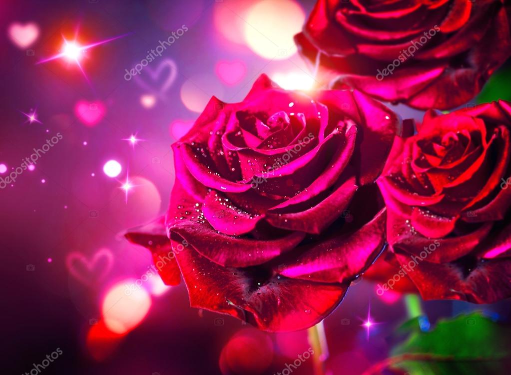 Hearts And Roses Background