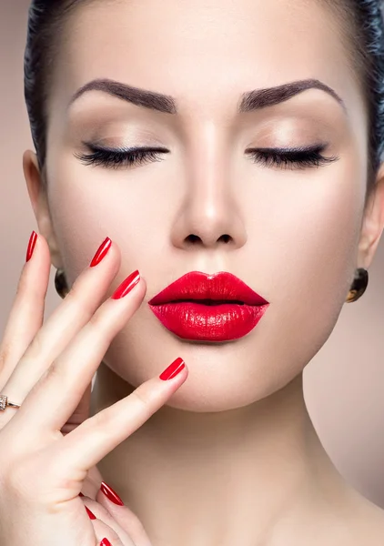 Woman model with red lipstick - Stock Image - Everypixel