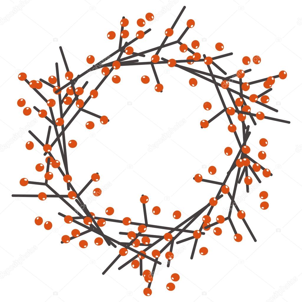 Vector wreath of twigs — Stock Vector © vetryanaya_o #59143729 Vector wreath of twigs — Stock Vector © vetryanaya_o #59143729