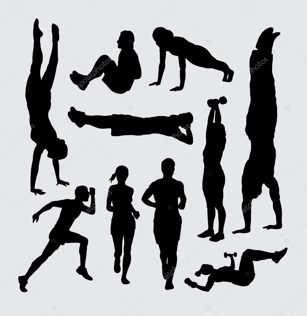People sport activity silhouettes Stock Vector Image by ©Cundrawan703 ...