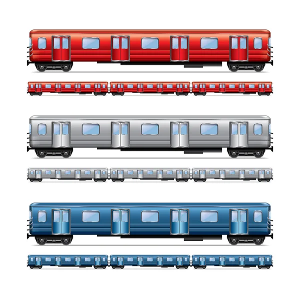 Subway train set isolated on white vector - Stock Image - Everypixel