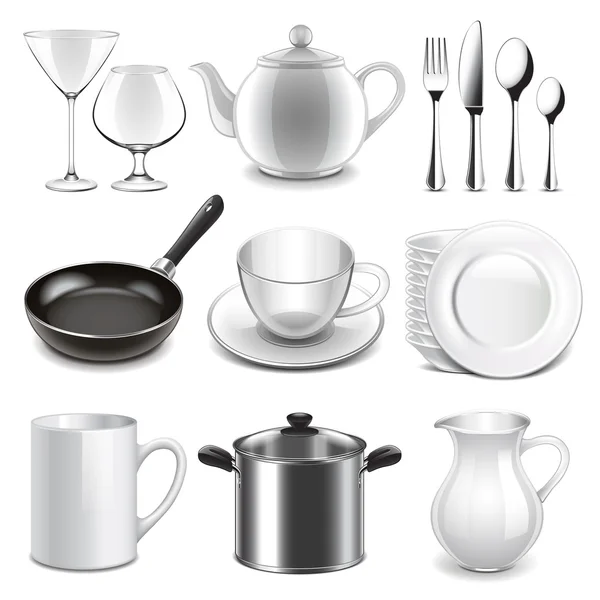 White crockery vector illustration Stock Vector by ©andegraund548 43691125