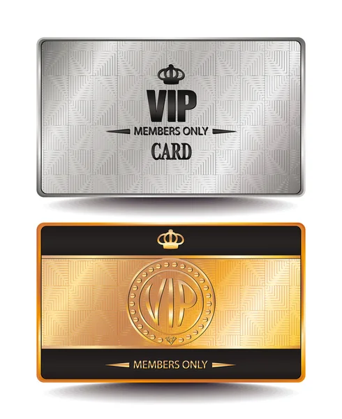 Gold and silver VIP cards with textured ribbons and crown Stock Vector ...