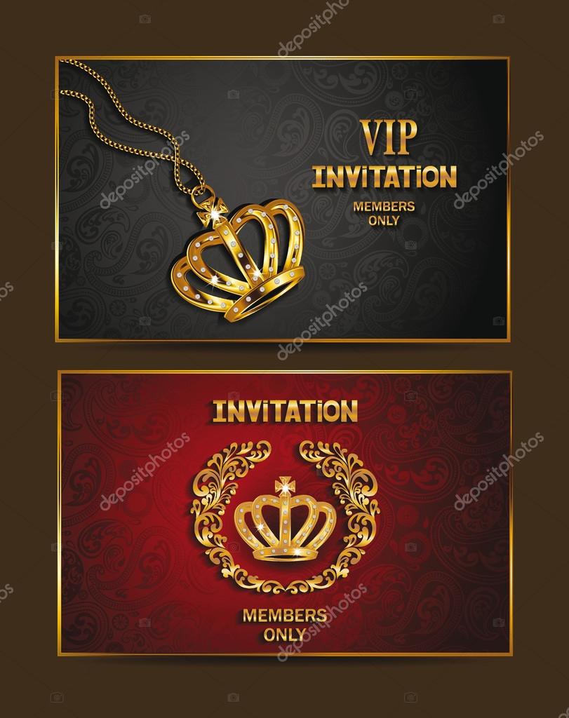 Set of elegant invitation VIP cards Stock Vector Image by ©Happymia ...