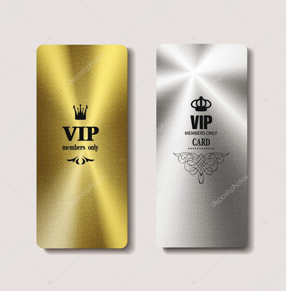 Tarjetas verticales Vip con textura metálica Vector de stock #81244422 ...