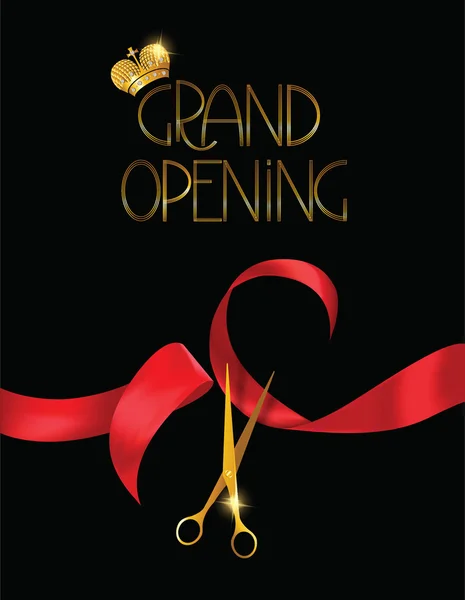 Grand opening card with scissors and red curtain Stock Vector Image by ...