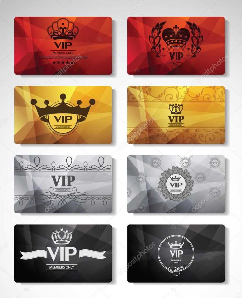 Gran juego de tarjetas VIP — Vector de stock © Happymia #99971114