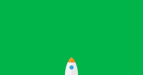 Rocket Animation Green Screen Background Flat Style — Vídeo de stock ...