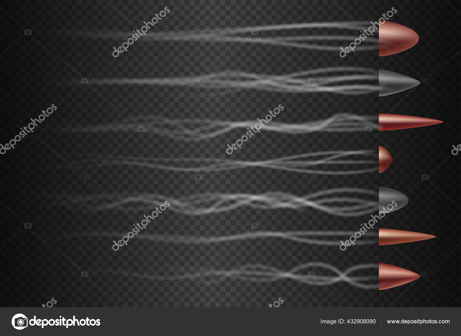 Realistic Flying Bullet Motion Stock Vector by ©temynovian 432908090