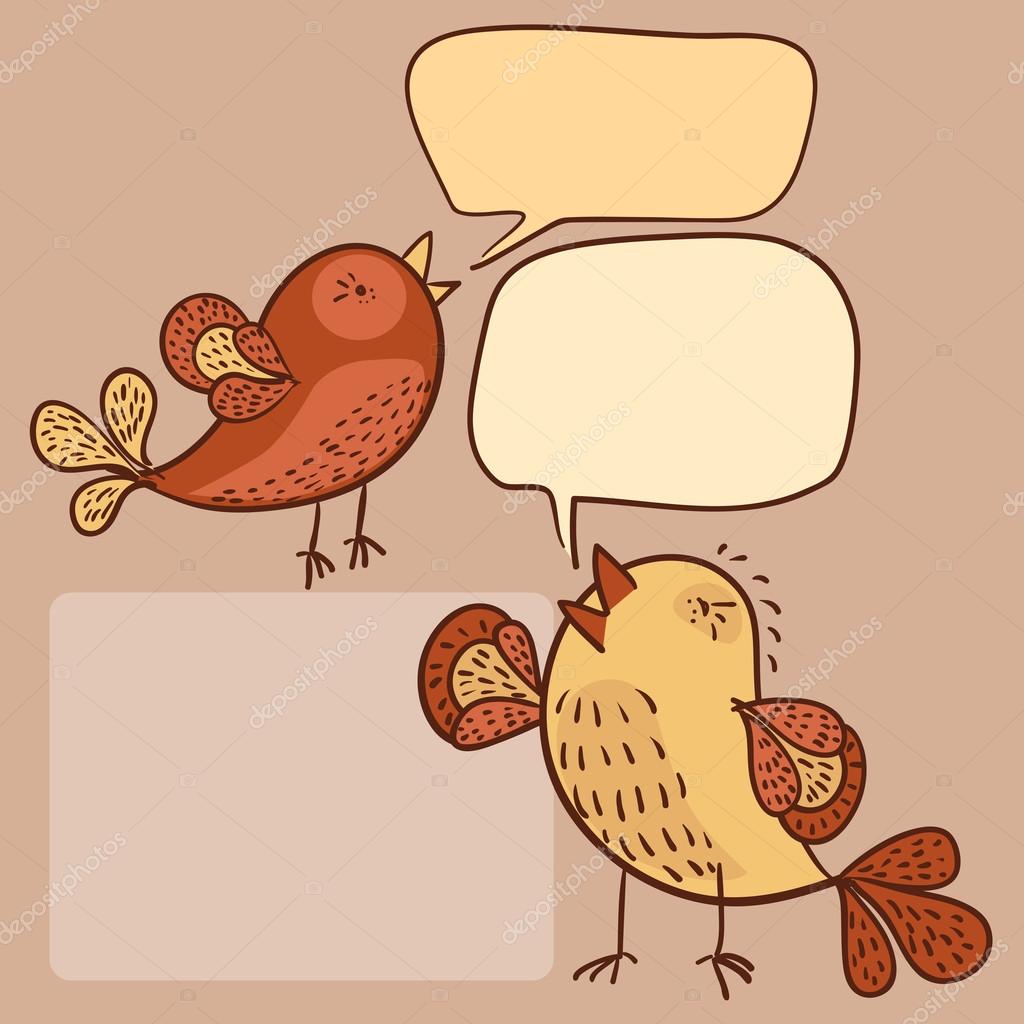 Two little birds with speech bubbles Stock Vector by ©Leyla_Siyanova ...