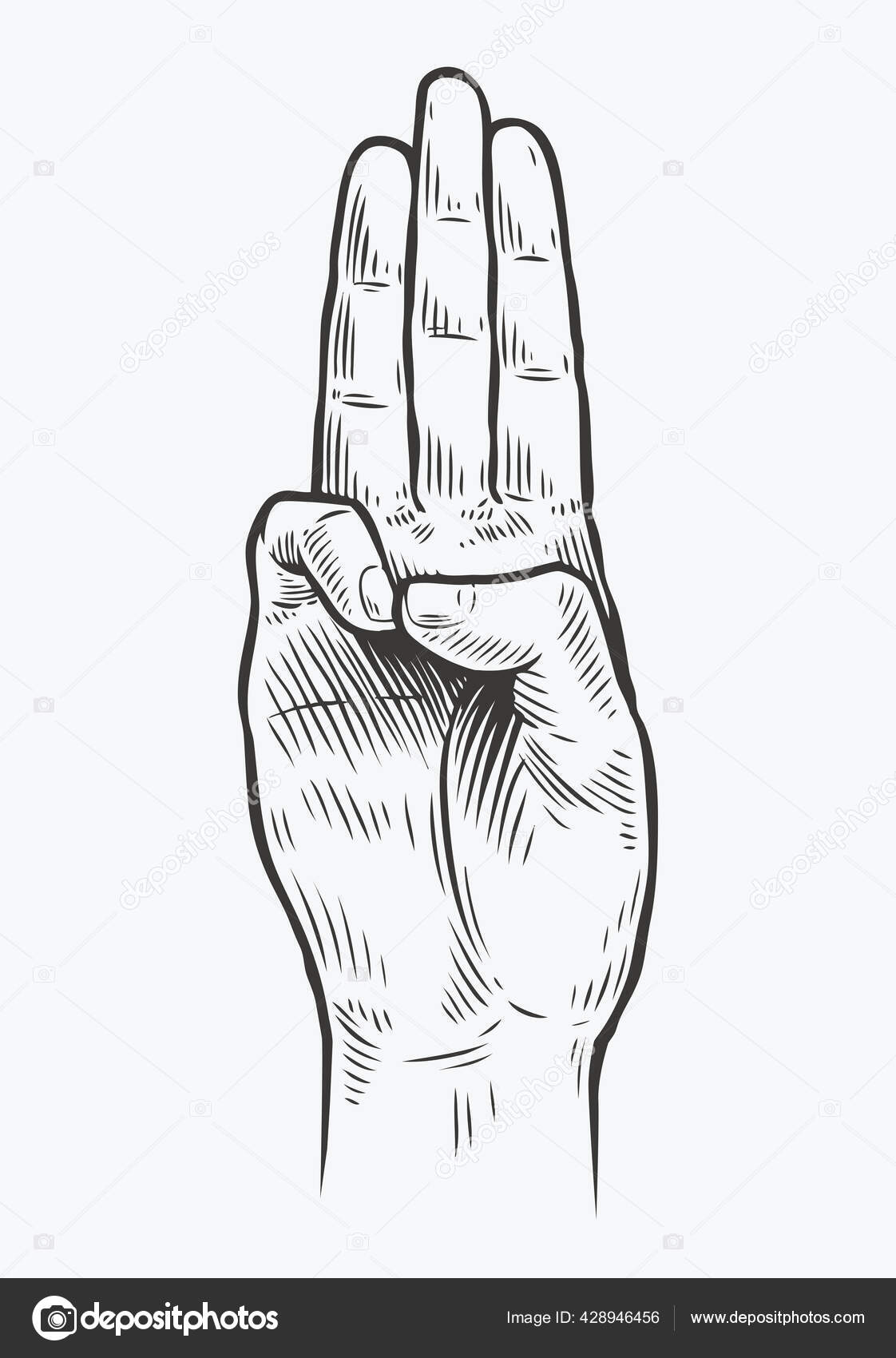 Symbole De La Main Du Scout