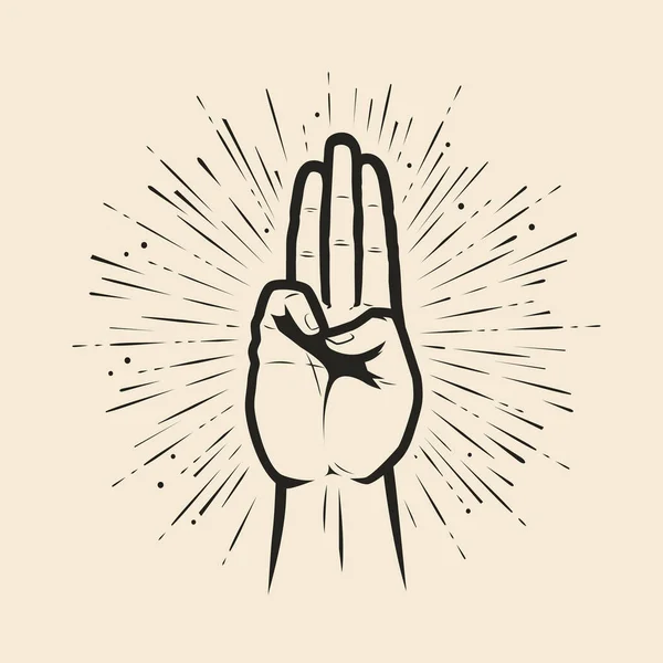 Scout Symbol Hand Gesture Scouting Sketch Vector Stock Vector Image by ...
