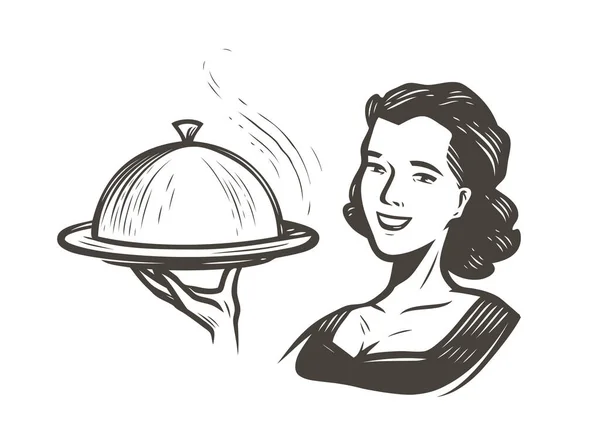 Retro waitress 1950 Vector Art Stock Images | Depositphotos