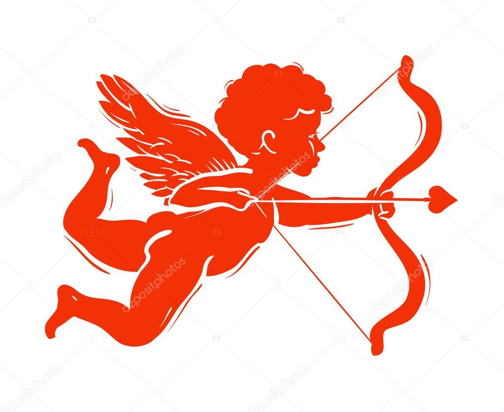 Silhouette of Cupid. Vector illustration Stock Vector by ...
