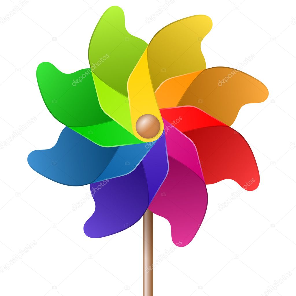 Colored pin wheel Stock Vector by ©opicobello 124650408