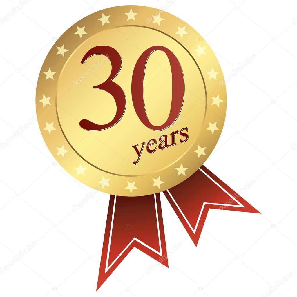 Złoty jubileusz przycisk - 30 lat — Grafika wektorowa © opicobello ...