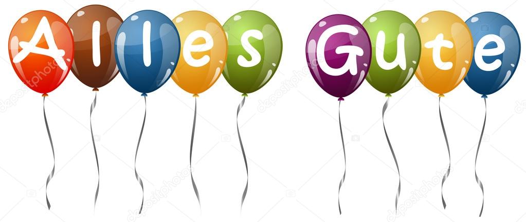 Colored balloons - Alles Gute Stock Vector Image by ©opicobello #84492170