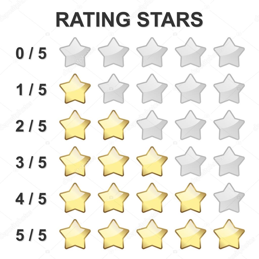 Beoordeling sterren van 0 tot en met 5 — Stockvector © opicobello #86933654