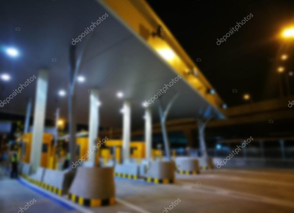 Blurred Highway Toll, Payment Gate Without Car At Night Stock Photo by ...