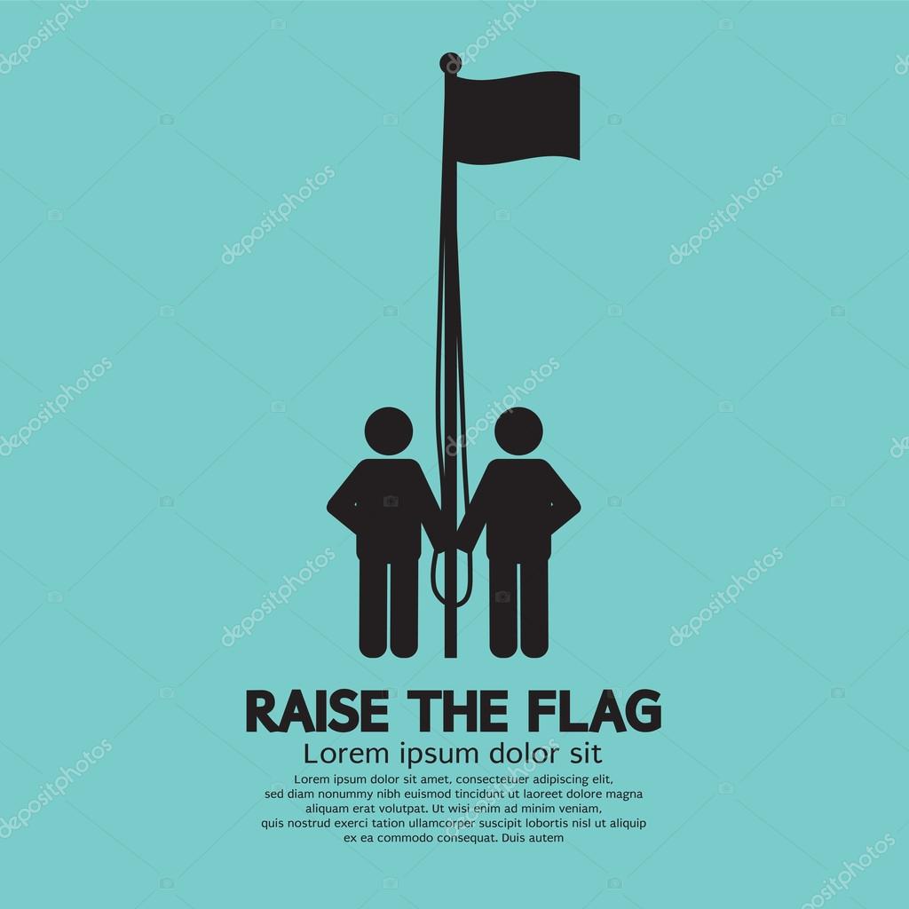 Raise The Flag Symbol Vector Illustration Stock Vector Image by ...