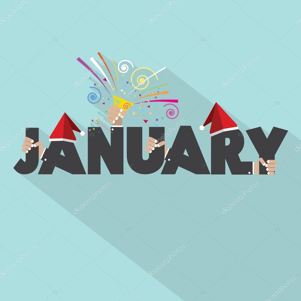 January Typography Design Vector Illustration Stock Vector by ©happymay ...