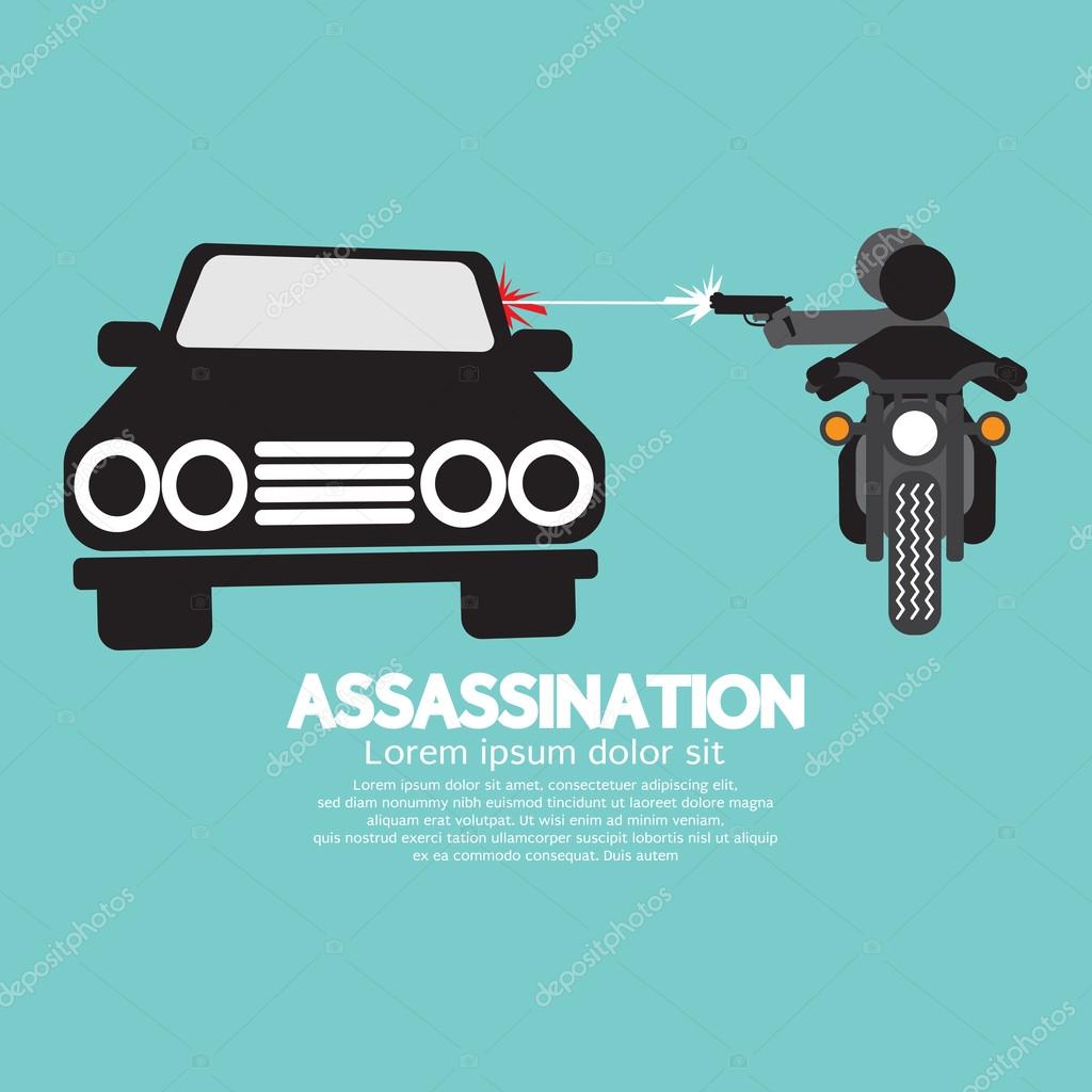 Assassination Shooting From The Motorcycle Vector Illustration Stock ...