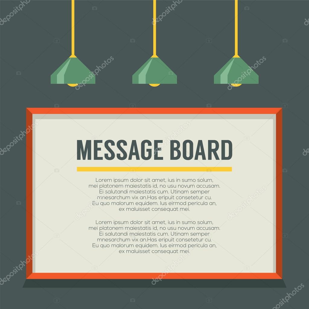 Blank Message Board On The Wall Vector Illustration Stock Vector by ...