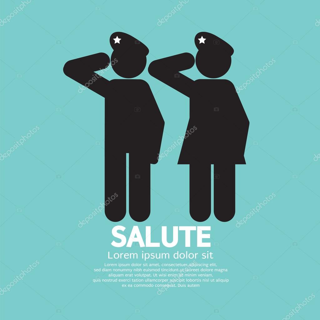 Man And Woman Gave The Salute Gesture Vector Illustration Stock Vector ...
