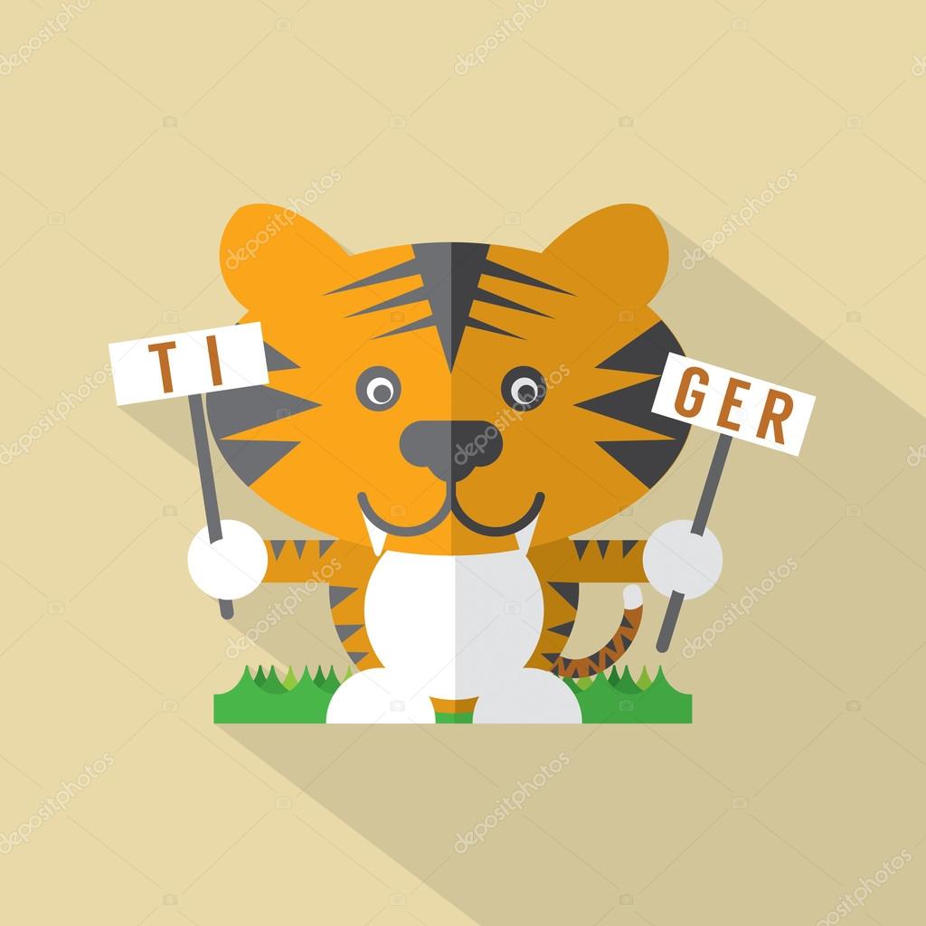 Modern Flat Design Tiger Icon Vector Illustration Stock Vector Image by ...