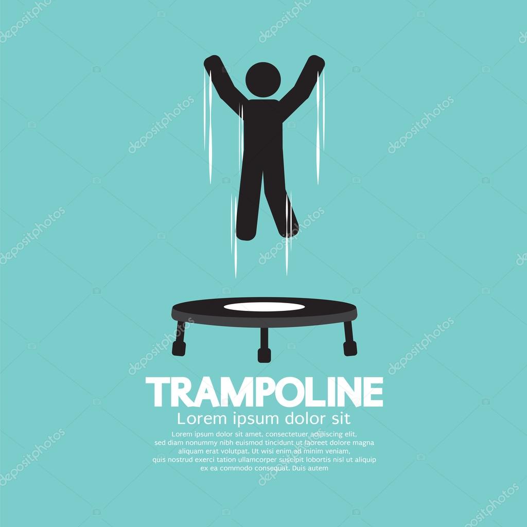 Black Symbol Of A Person Jumping On Trampoline Vector Illustrati ...