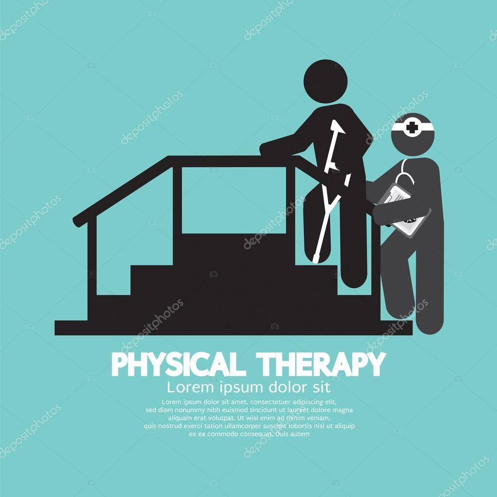Black Symbol Physical Therapy Vector Illustration — Stock Vector ...