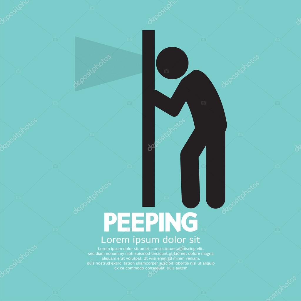Black Symbol Of A Peeping Person Vector Illustration Stock Vector Image ...