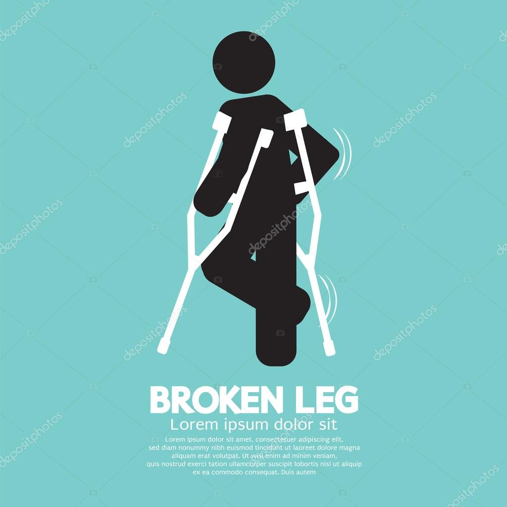 Black Symbol Broken Leg Vector Illustration Stock Vector Image by ...