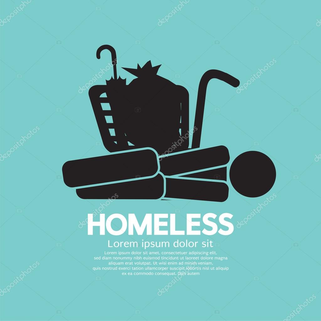 Black Symbol Graphic Of Homeless Vector Illustration Stock Vector Image ...