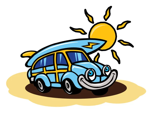 Summer time car cartoon — Stock Vector © Doom.ko #34755215