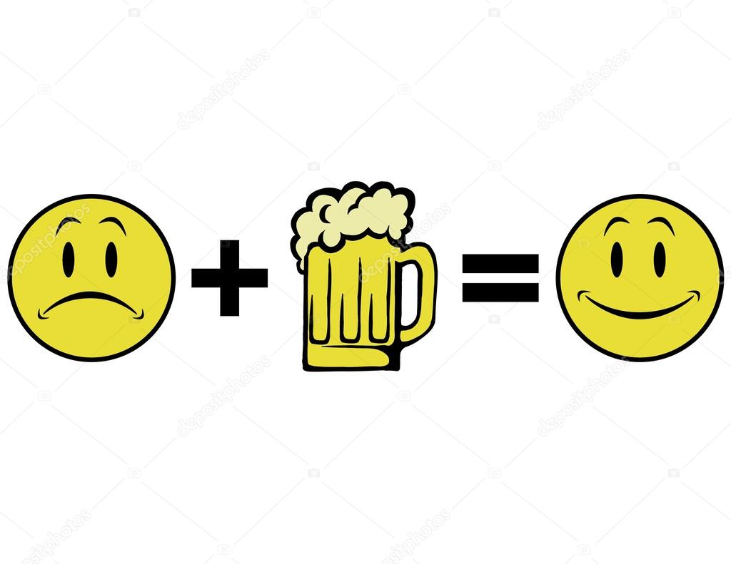 Smiley emoticon and beer premium vector 2024