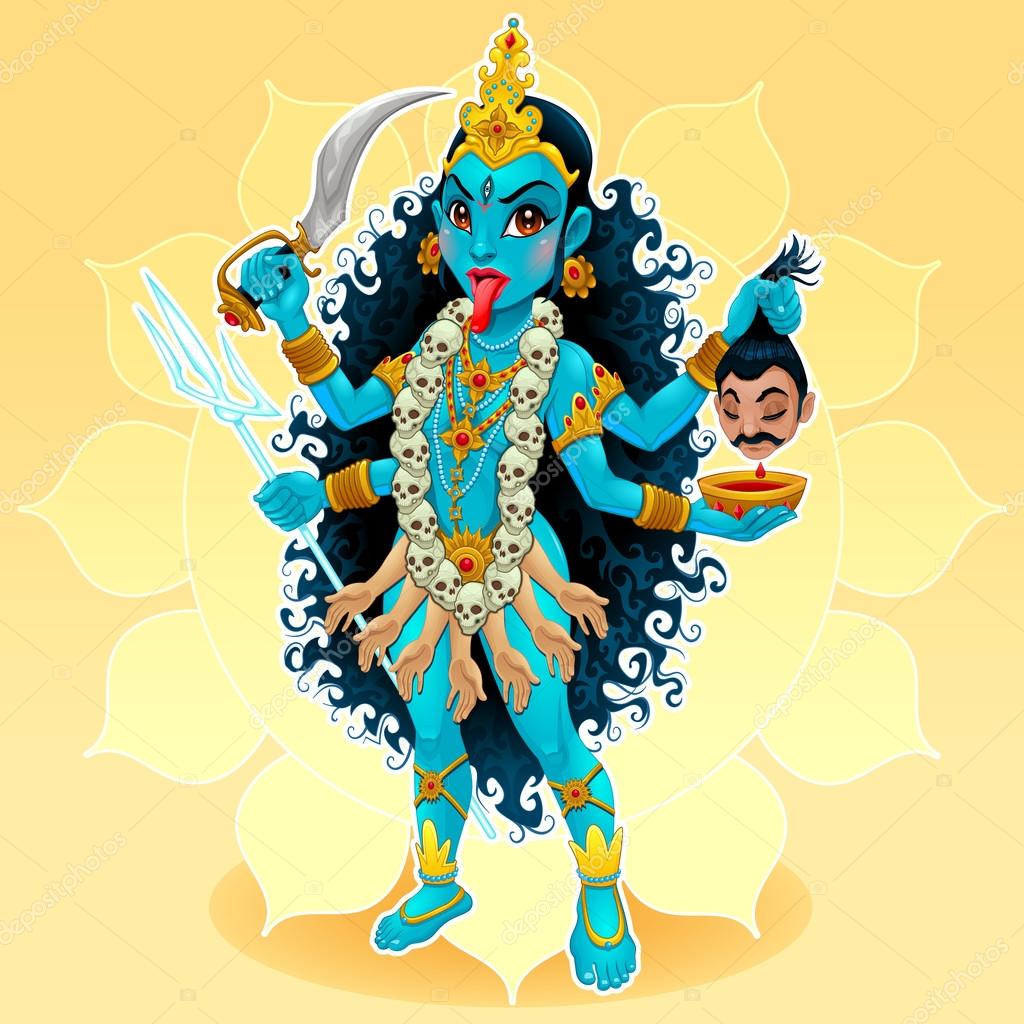 Kali goddess. Vector illustration — Stock Vector © ddraw #87884008