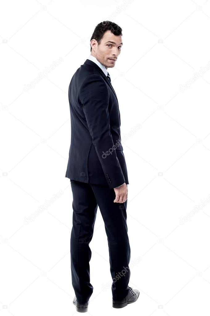 Man Looking Over Shoulder