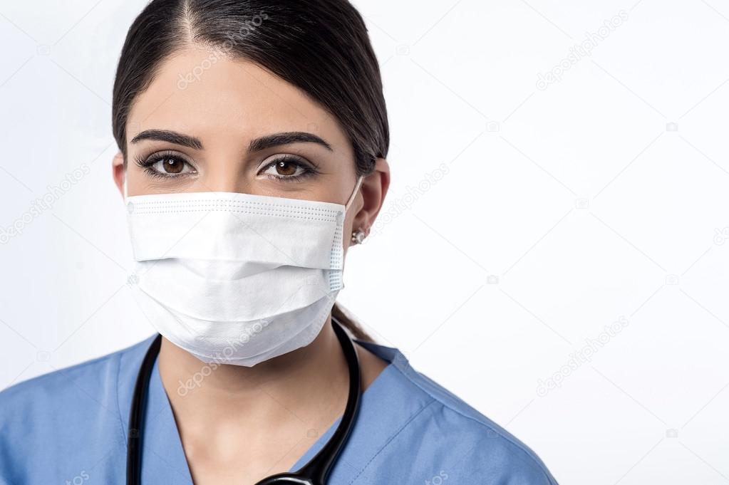 Female surgeon with surgical mask ⬇ Stock Photo, Image by ...