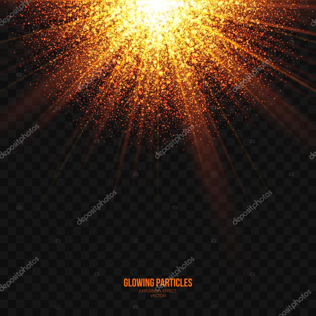 Glowing Golden Particles Explosion Effect Design Element Stock Vector ...