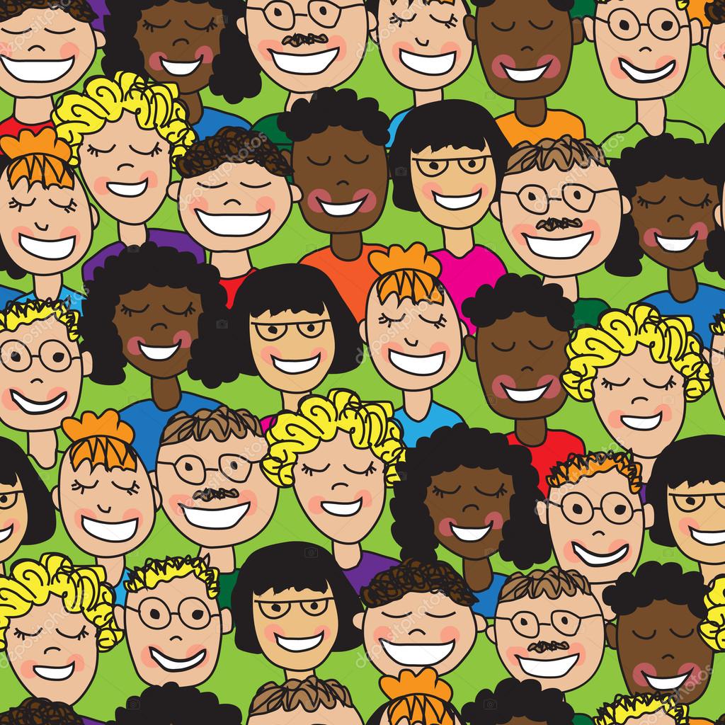 Seamless human faces Stock Vector by ©OlgaSuslO 101846690