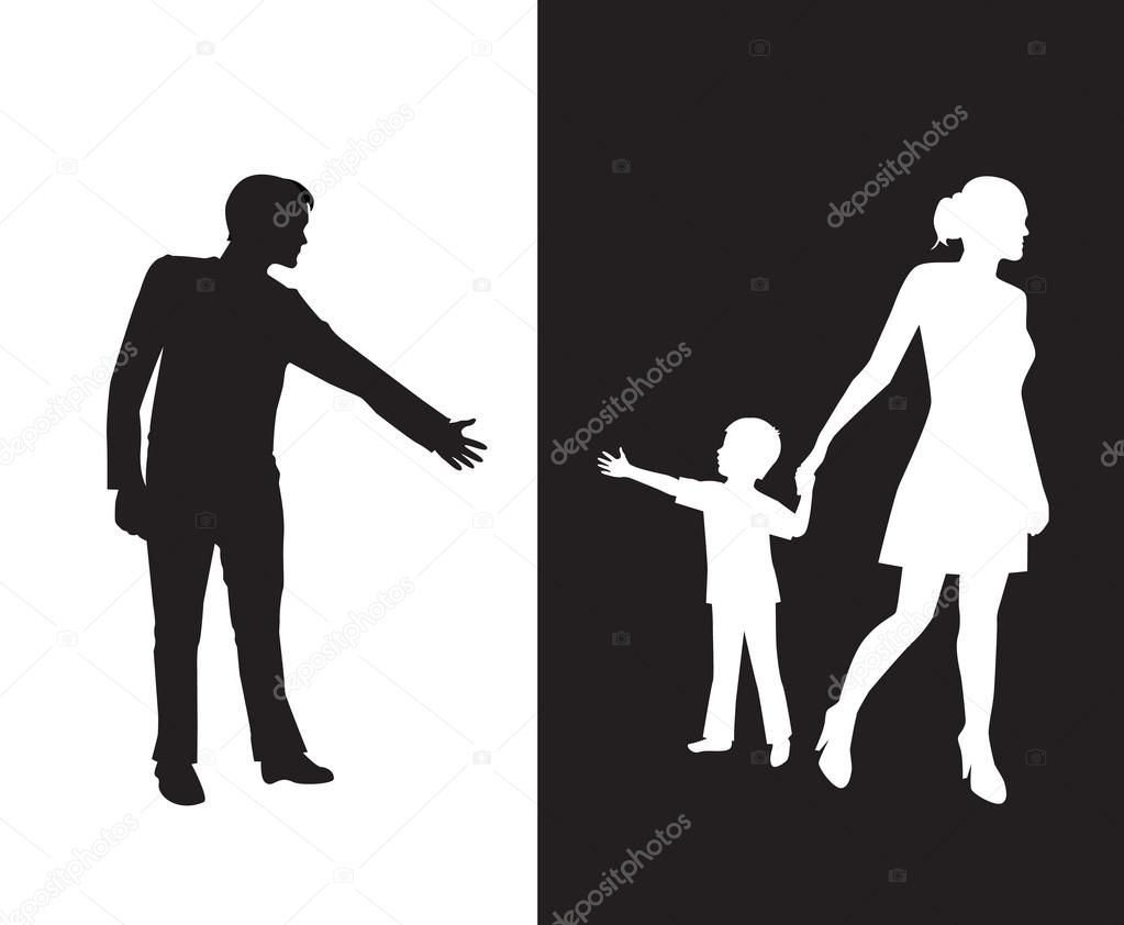 Divorce and separation of father and baby Stock Vector by ©OlgaSuslO ...