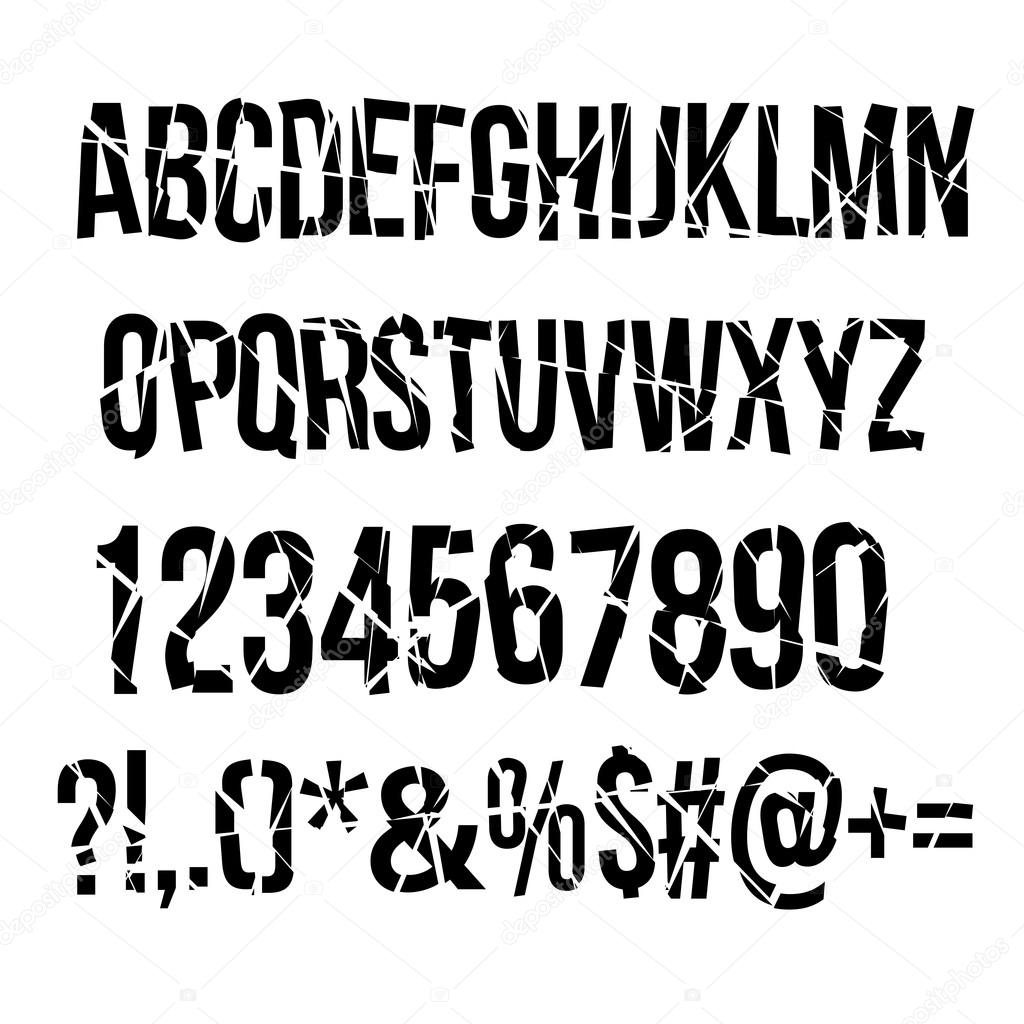 Cracked alphabet vector Stock Vector Image by ©MrsWilkins #121376126