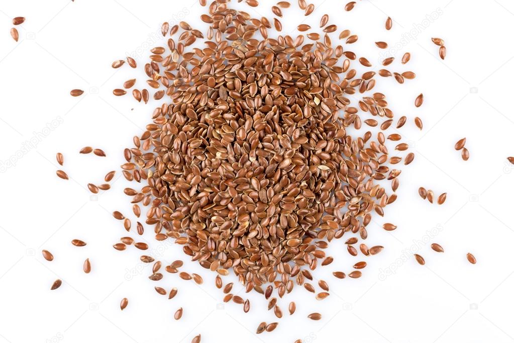 Flax seeds isolated on white — Stock Photo © romantsubin #92135108