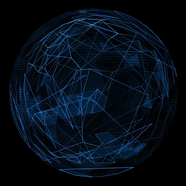 Abstract globe glow blue line and opacity triangle. - Stock Image ...