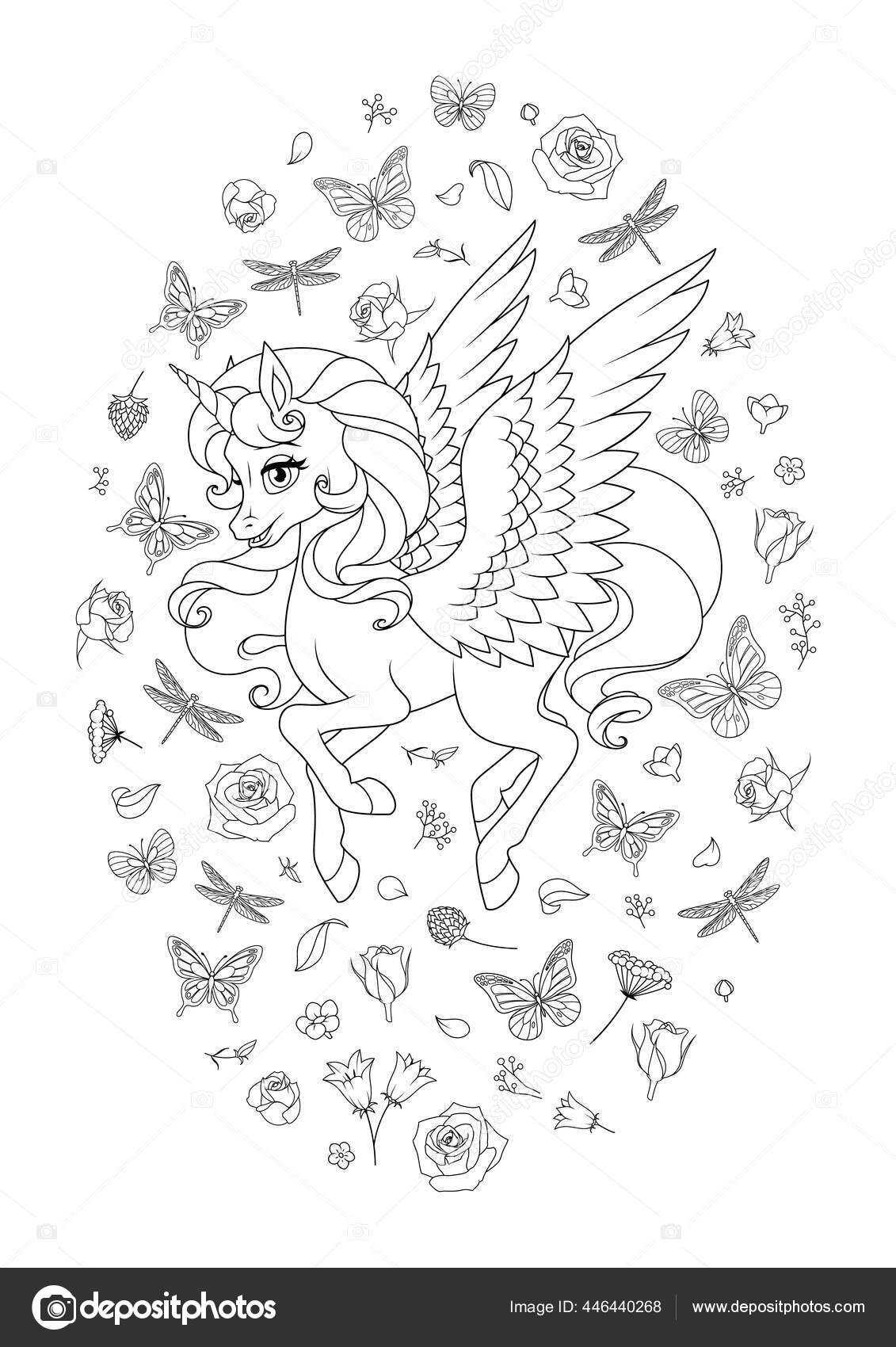 Coloring Pages Of Flying Unicorns