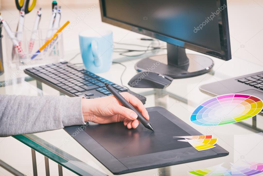 Designer using graphics tablet — Stock Photo © Amaviael #110477596