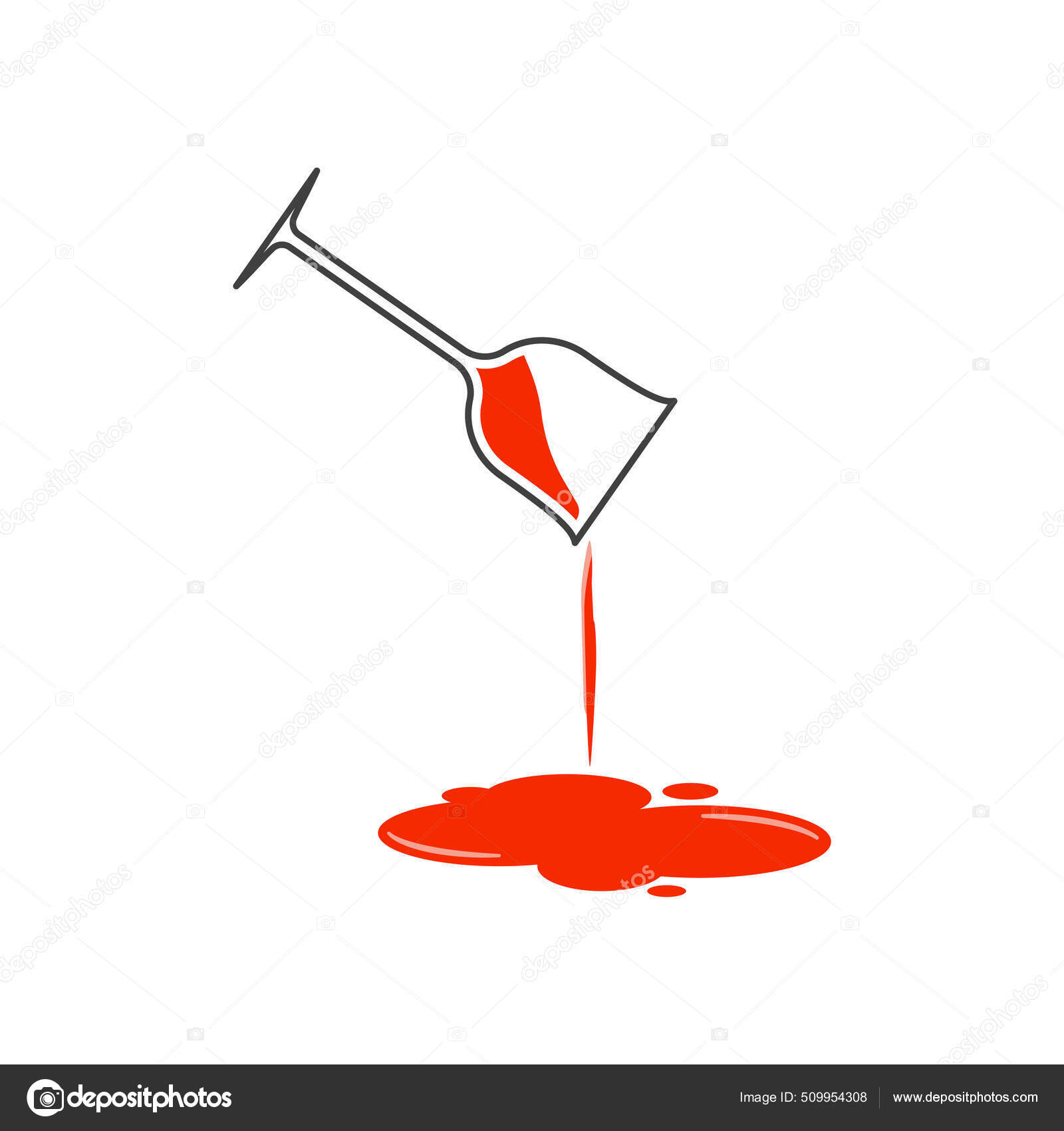 Spilled wine icon. An image of an alcoholic drink pouring out of a wine ...