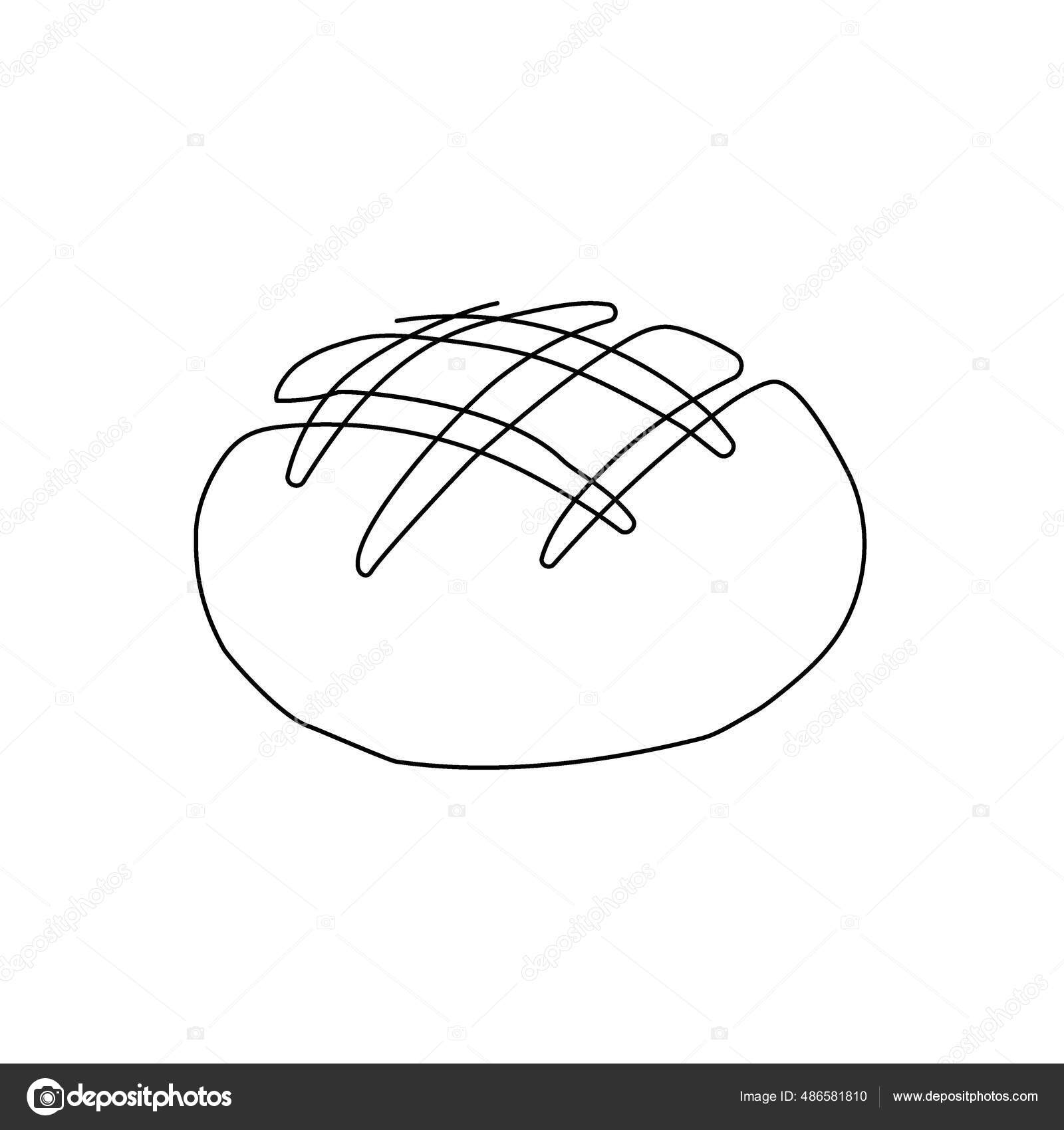 Rye bread one line art. Continuous line drawing of loaf of bread. Stock ...