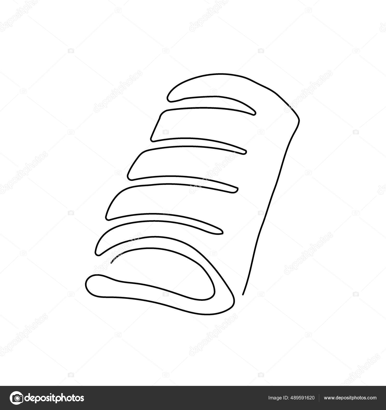 Puff bread one line art. Continuous line drawing of tart, pie, cobbler ...
